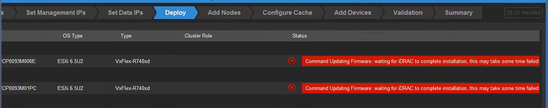 Ams Add Nodes Fail Error Command Updating Firmware Waiting For Idrac To Complete Installation