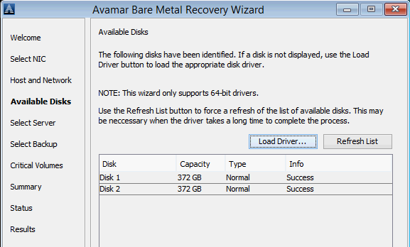 Avamar Bare Metal Recovery (BMR) failied with Get Critical Volume ...