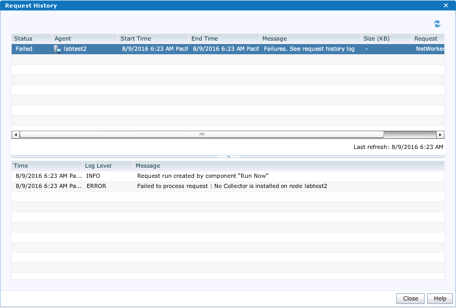 Data Protection Advisor: Data collection fails with error: No Collector ...