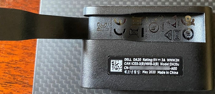 The DA20 multi-port USB Type-C adapter is drop in box for XPS systems ...