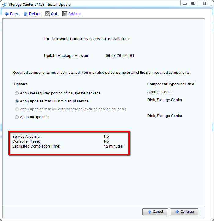 SC Storage Customer Notification: Non-Service affecting upgrades may ...