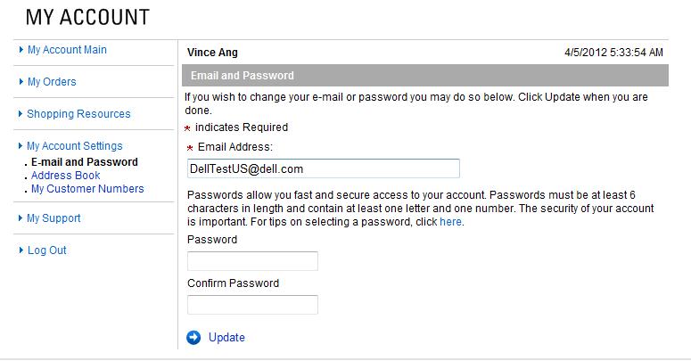 How to change the password under My Account on Dell website. | Dell US