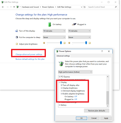 LCD brightness constantly changing with Intel Display Power Setting ...