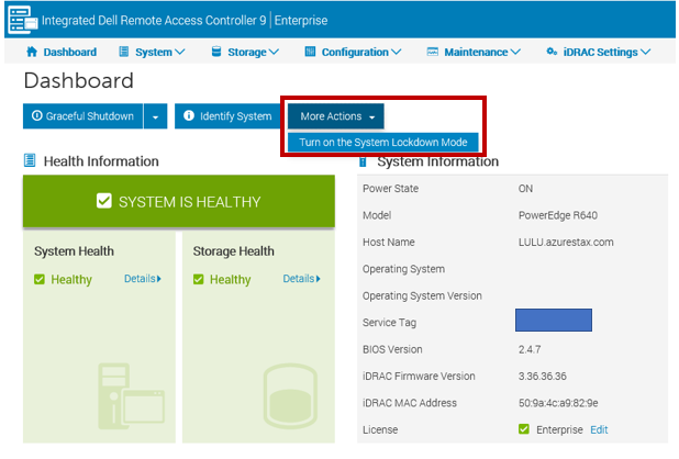 iDRAC9 - How to enable and disable lockdown mode | Dell US