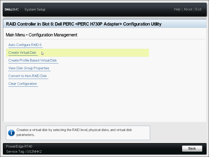 Dell PowerEdge: How to create a Virtual Disk through the System Setup ...