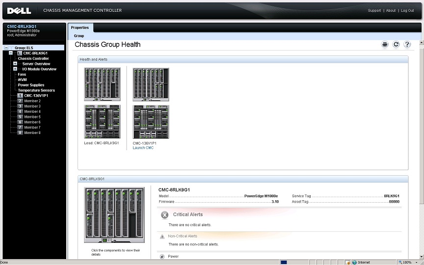 Multi-chassis management allows up to 8 M1000e chassis to be visible ...