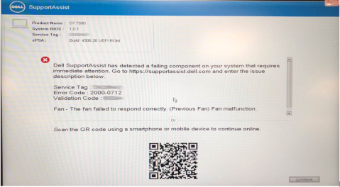 Erreur de réponse du ventilateur sur les modèles Dell G5-5590 et G7 ...