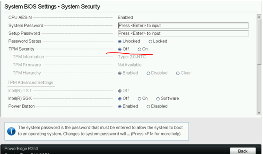 TPM platform: TPM shows version 'Not Available' and 'Date and Time ...