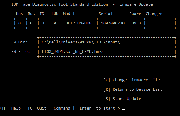 ITDT-SE CLI for Windows – Customer use of ITDT to update Tape Drives ...