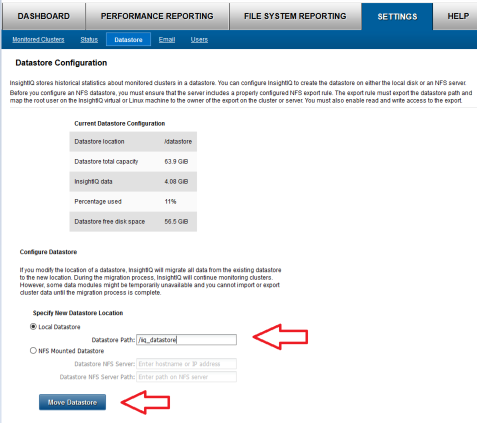 Isilon: How to Increase the size of the datastore in InsightIQ | Dell US