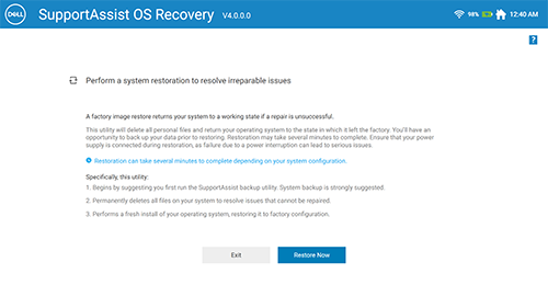 Restore your system using Dell SupportAssist OS Recovery | Dell US