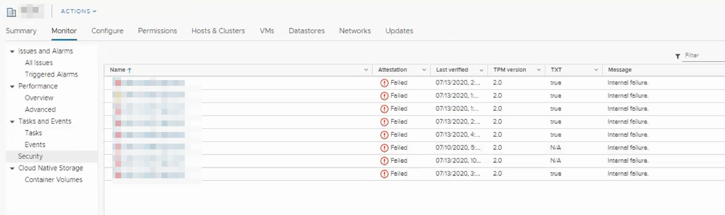 Dell EMC VxRail: Hosts show alert in vCenter stating: TPM 2.0 device ...