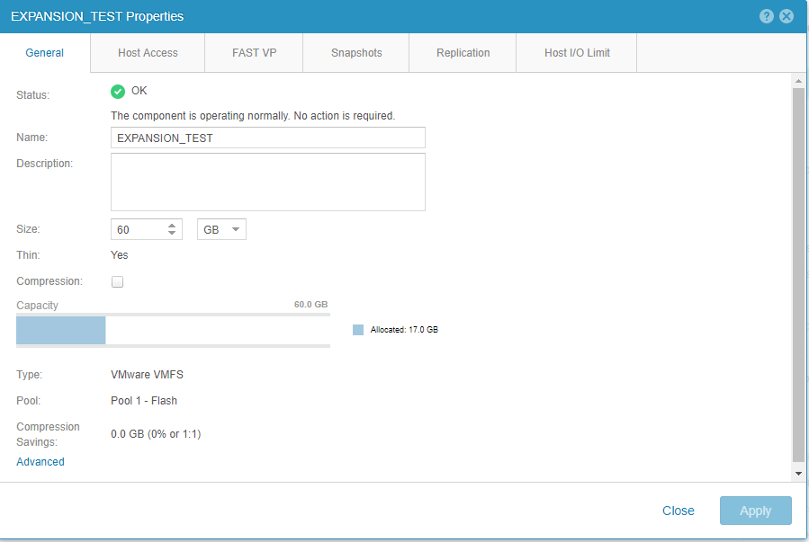 Dell Emc Unity Expanding A Vmware Datastore With A Running Vm Fails User Correctable Dell Us