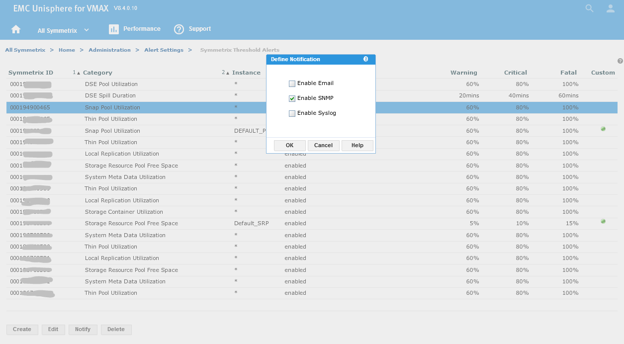 Vipr Srm How To Configure Alert Notifications Between Unisphere For Vmax And Vipr Srm Dell Us