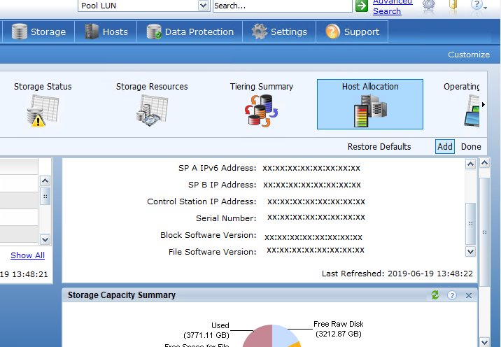 VNX: How to see Host storage capacity allocation through Unisphere GUI ...