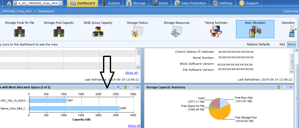 VNX: How to see Host storage capacity allocation through Unisphere GUI ...