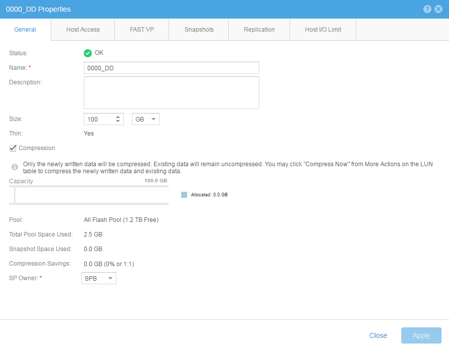 Dell Emc Unity Enabling Compression On A Lun User Correctable Dell Canada