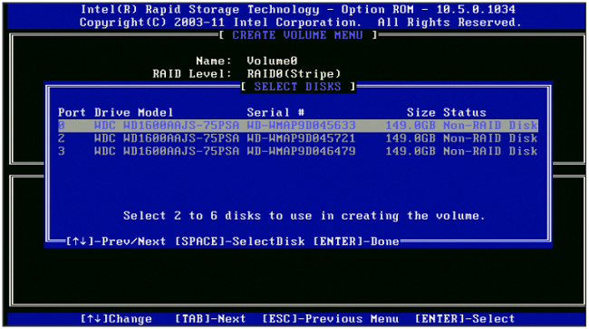Using the Intel Rapid Storage Technology Option ROM to create a RAID 0 ...
