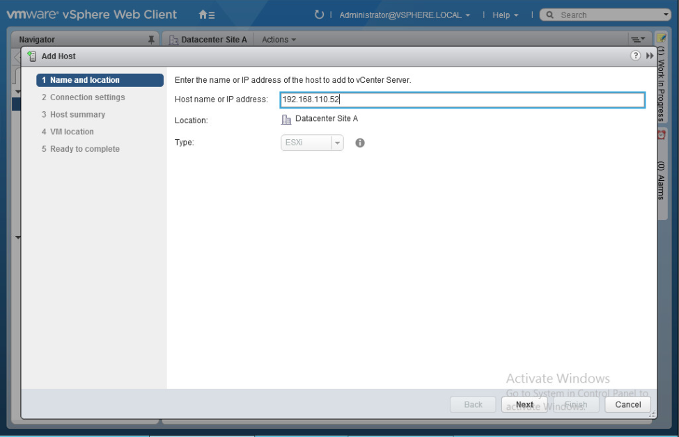 How to add a host to a vCenter 6 Datacenter through vSphere Web Client ...