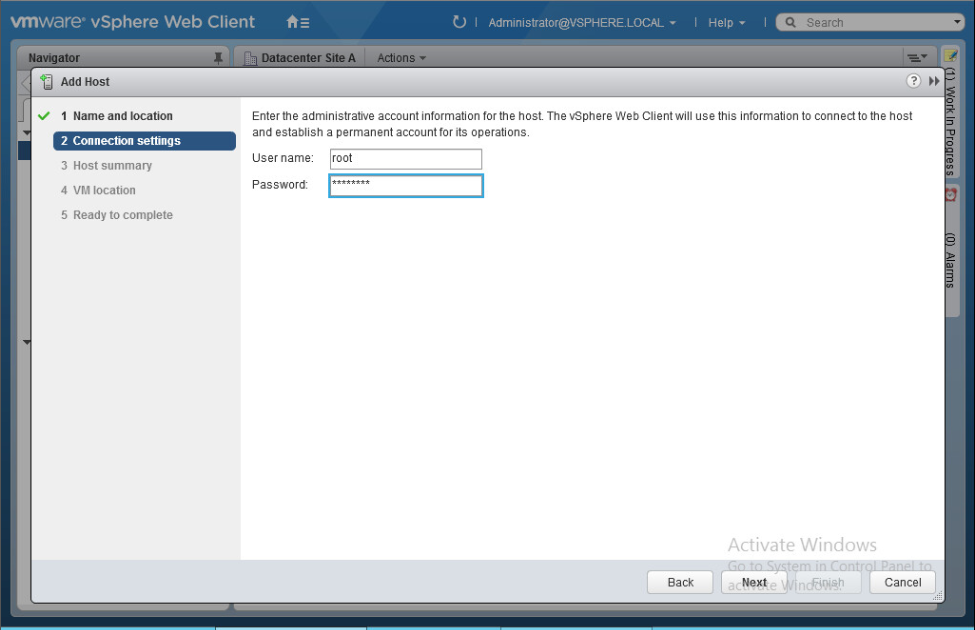 How to add a host to a vCenter 6 Datacenter through vSphere Web Client ...