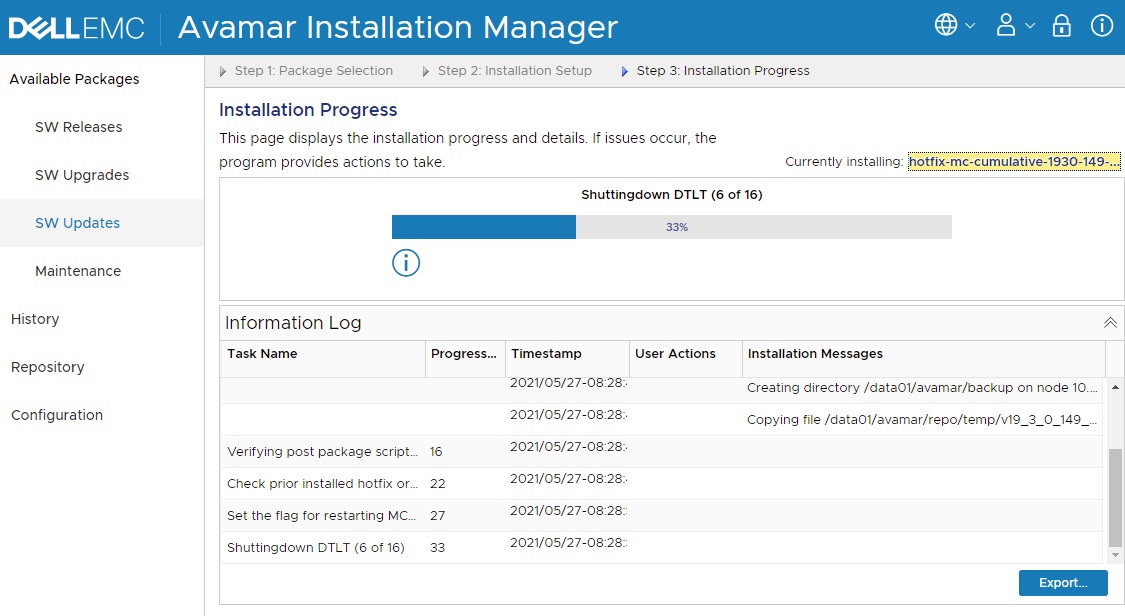How to install an Avamar .avp hotfix using Avamar Installer (AVI) | Dell US