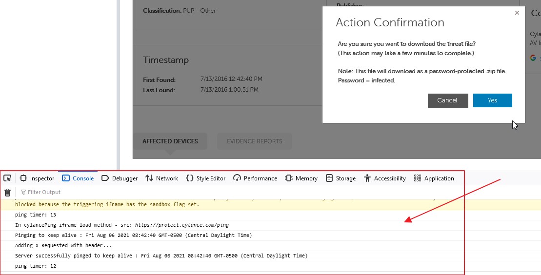 Unable to Download Dell Threat Defense Files from the Remote Console ...