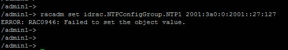 Unable to set the NTP ipv6 using IDRAC racadm/GUI. | Dell Indonesia