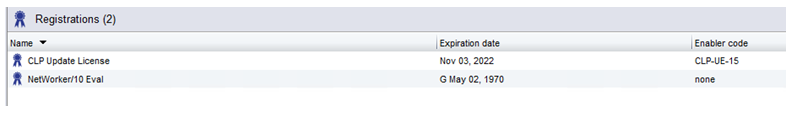 NetWorker: Unable to see the CLP Capacity license in Registration tab ...