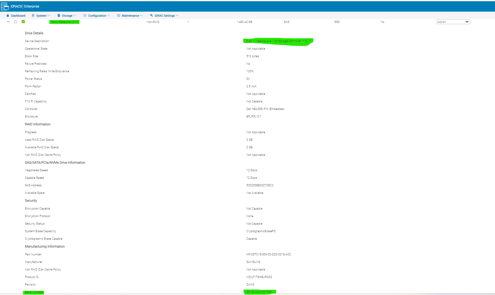 How to find the SAS/SATA/SSD hard drive serial number and physical slot ...