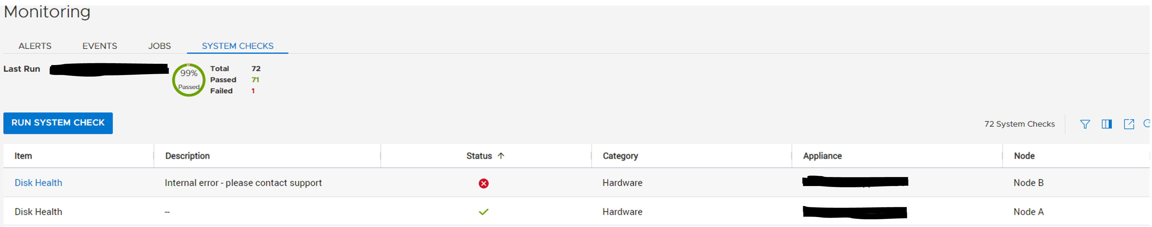 PowerStore: Message received "Disk Health Internal Error - please ...