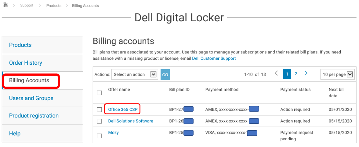 Dell Digital Locker: Cambiar la información de la tarjeta de crédito de ...
