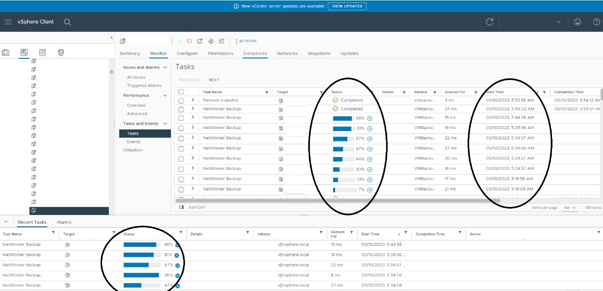 Networker Vproxy Backup Tasks Stuck In Vcenter As Orphan Tasks Appear In Vcenter As A
