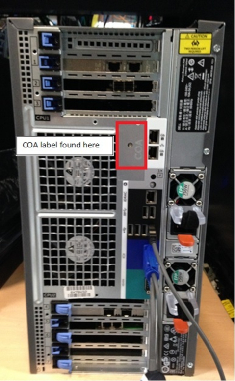 Microsoft OEM Windows Server Certificate of Authenticity on Dell EMC ...