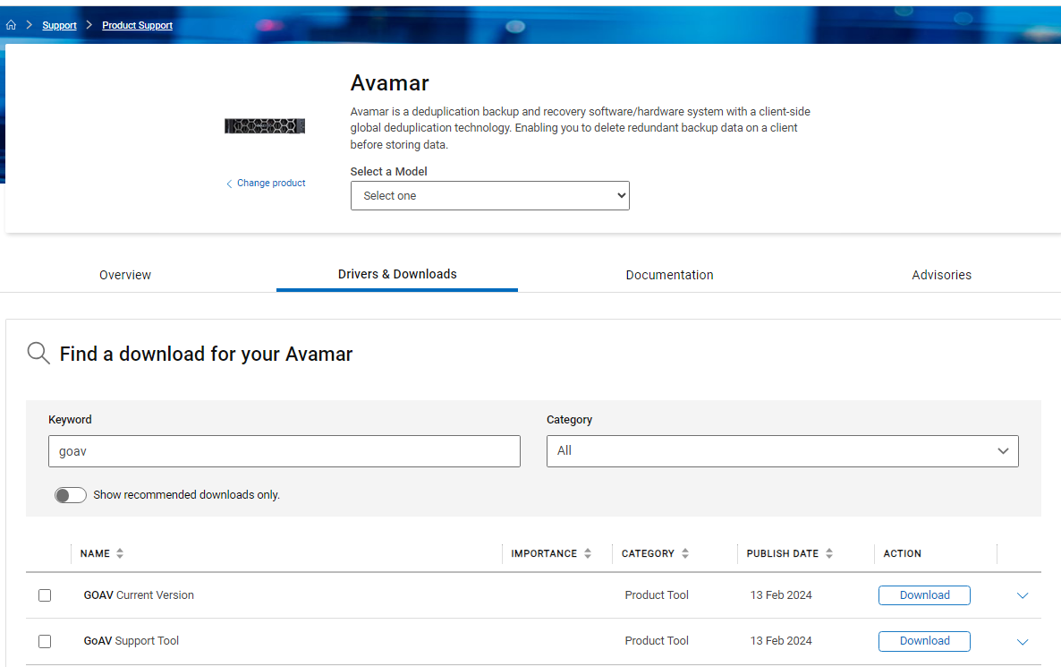 Avamar: Goav tool | Dell Australia