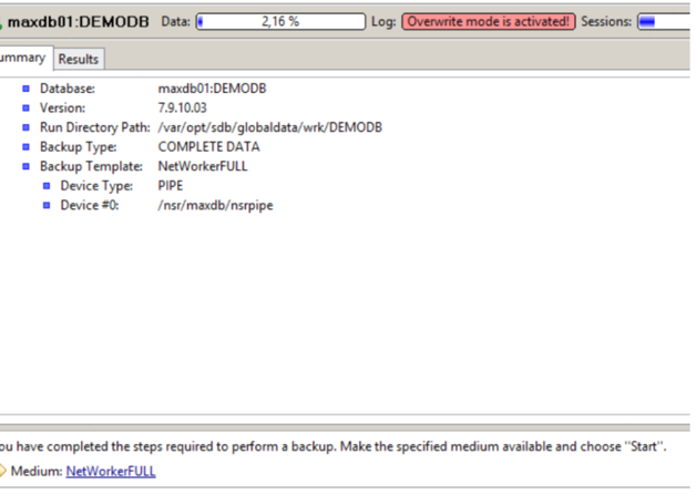 NetWorker: SAP MaxDB Backup, Restore, and Citations | Dell US