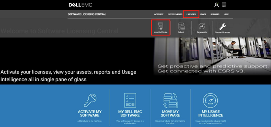 Viewing Data Domain Licenses and Certificates activated from ...