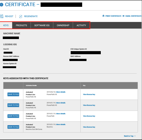 Viewing Data Domain Licenses and Certificates activated from ...