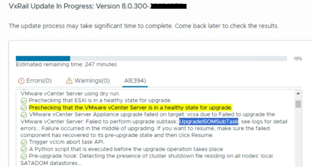 Dell VxRail: vCenter upgrade failed due to untrusted RP4VM certificate ... Dell VxRail: vCenter upgrade failed due to untrusted RP4VM certificate ...