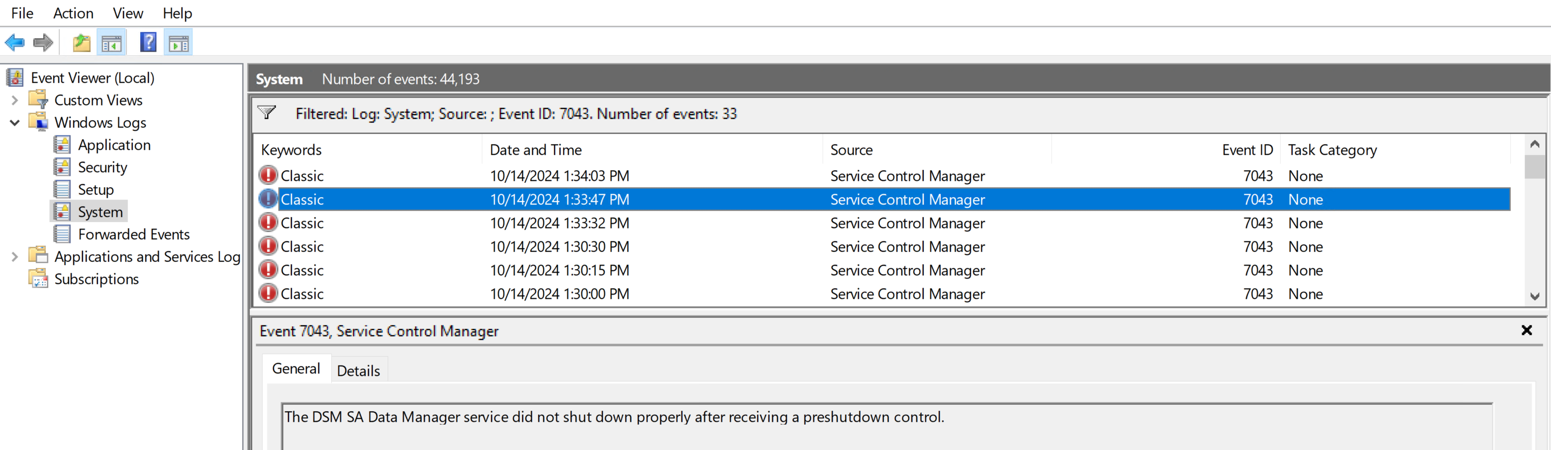 OMSA: Event ID 7043 May be Logged in Windows System Event Log During ...