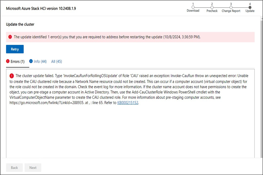Dell Apex Cloud Platform For Microsoft Azure Solution Update Fails With Cau Raised An Exception