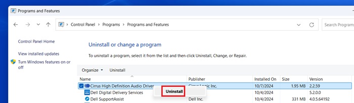 No Audio When Cirrus Logic High Definition Audio Driver is Not Updated Successfully on Inspiron ...