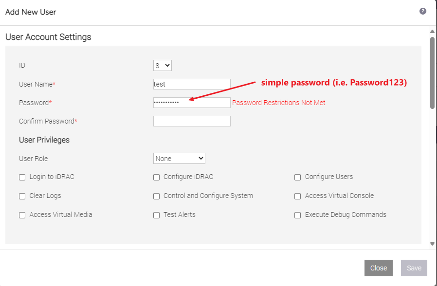 VxRail: Add iDRAC user by VxRail plug-in shows privilege "idrac.users ...