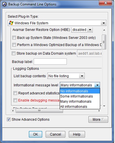 Avamar 클라이언트 로깅 정보 수준 | Dell 대한민국
