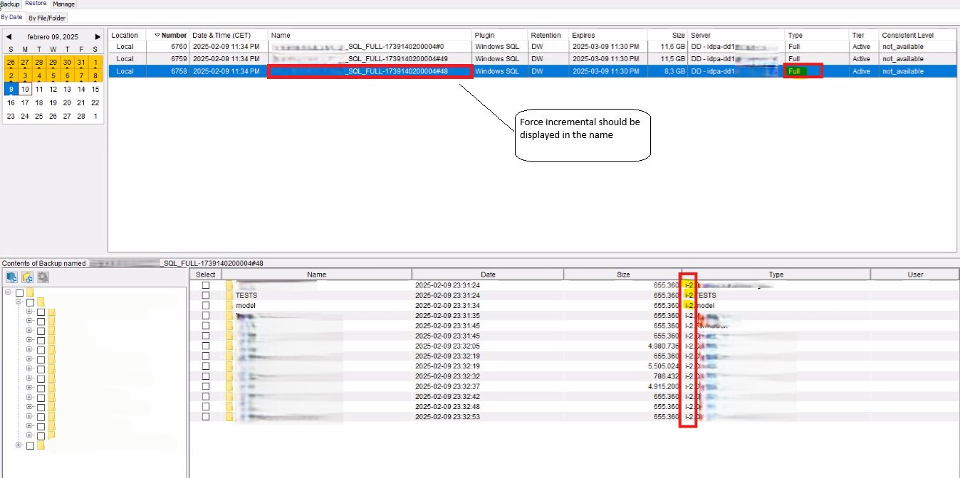 Avamar Sql Backup Is Not Displaying Force Incremental In The Ui Dell Us