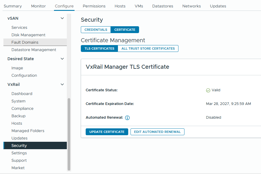 Dell VxRail: Non-vCenter CA certificate in VxRail manager trust store ...
