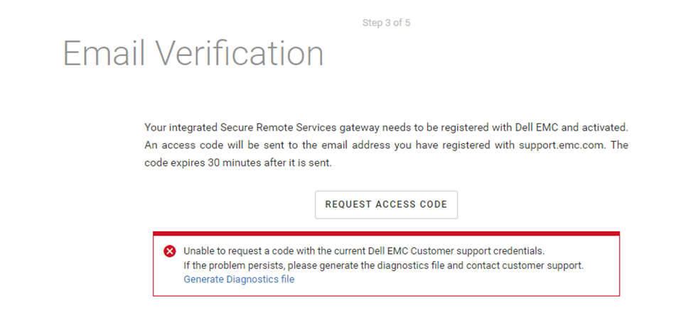 CloudIQ: Unable to request a code with the current Dell EMC Customer ...