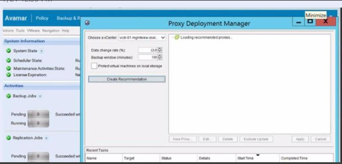 Avamar Proxy önerisi 19.7 Avamar Yönetici Kullanıcı Arayüzünde (java ...