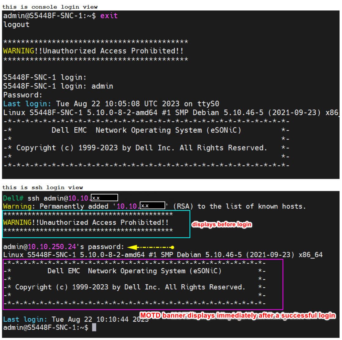 How to Modify the Default SONiC System Login Banner and MOTD Banner | Dell US