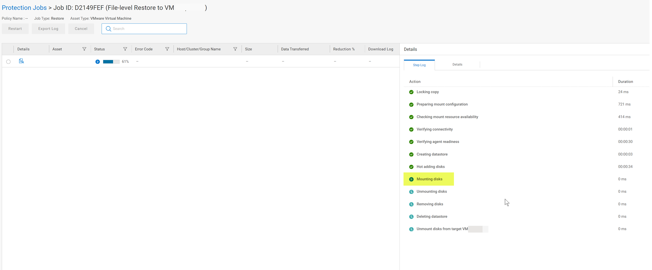 PowerProtect Data Manager: VM FLR Stuck at "Mounting disks" Step | Dell ...