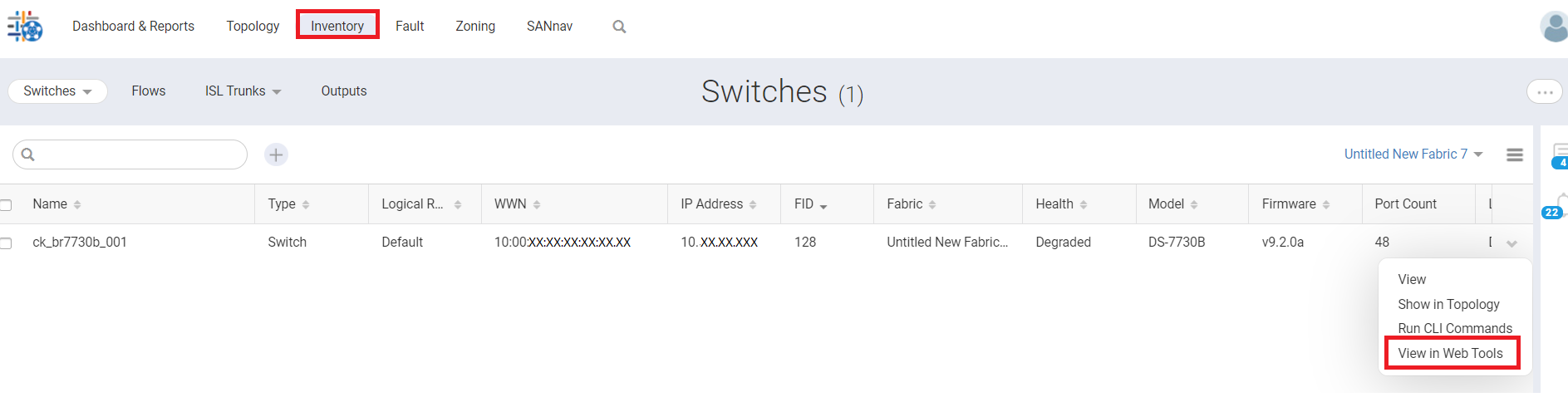 Connectrix B-Series, SANnav: How to Launch Web Tools from SANnav | Dell ...